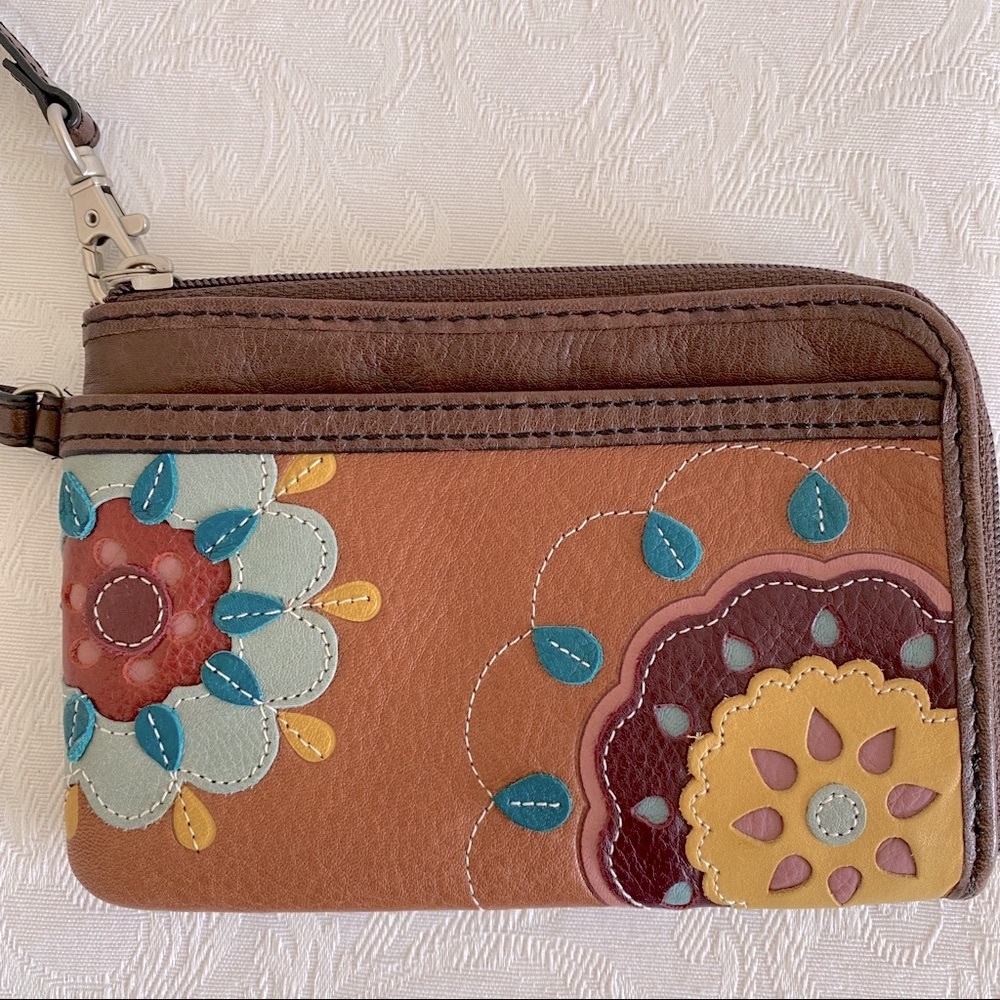 Fossil Flower Embellished Wristlet Wallet - Gem